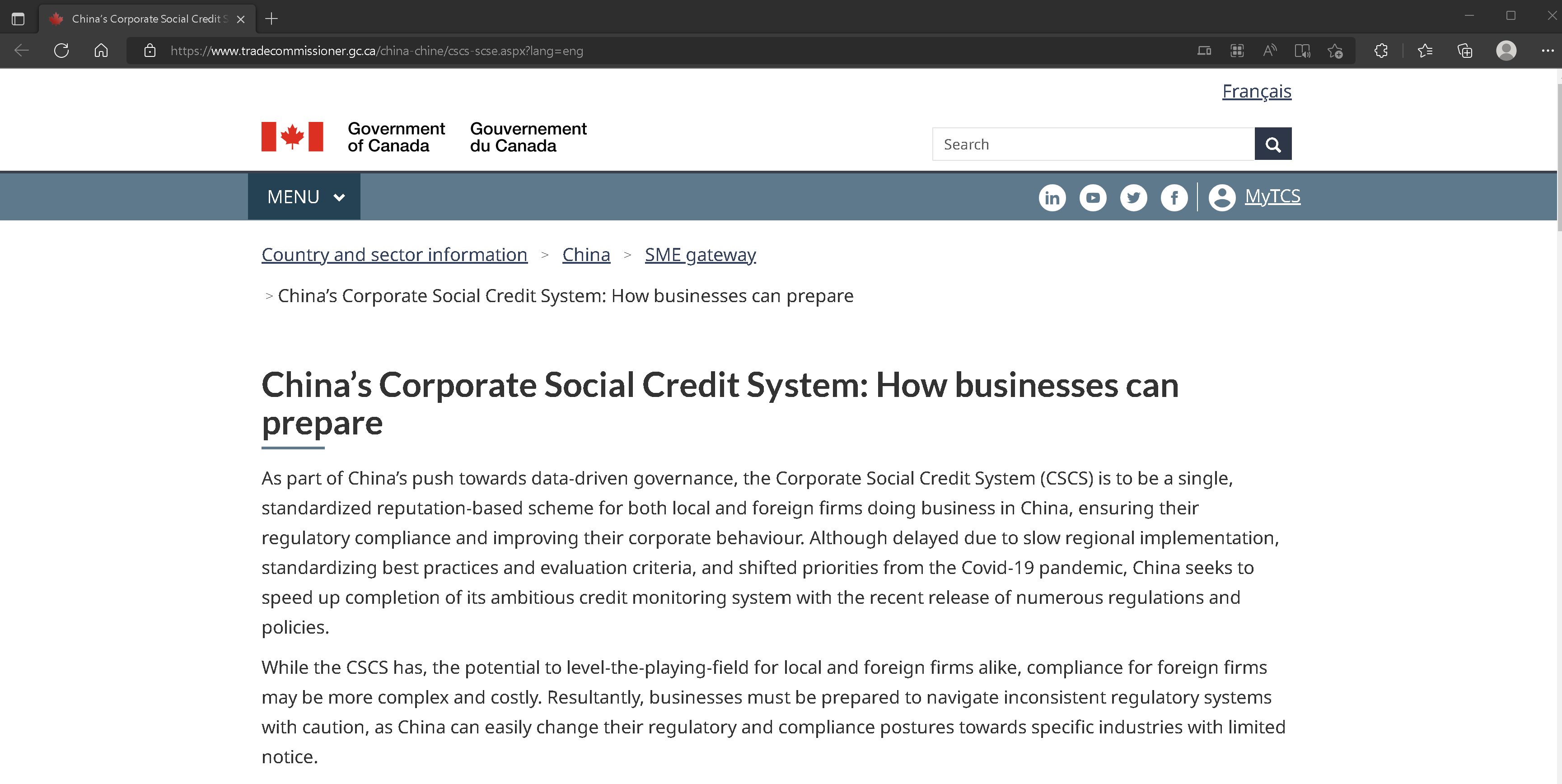 Social credit system has outstretched globally and operating in Canada ...